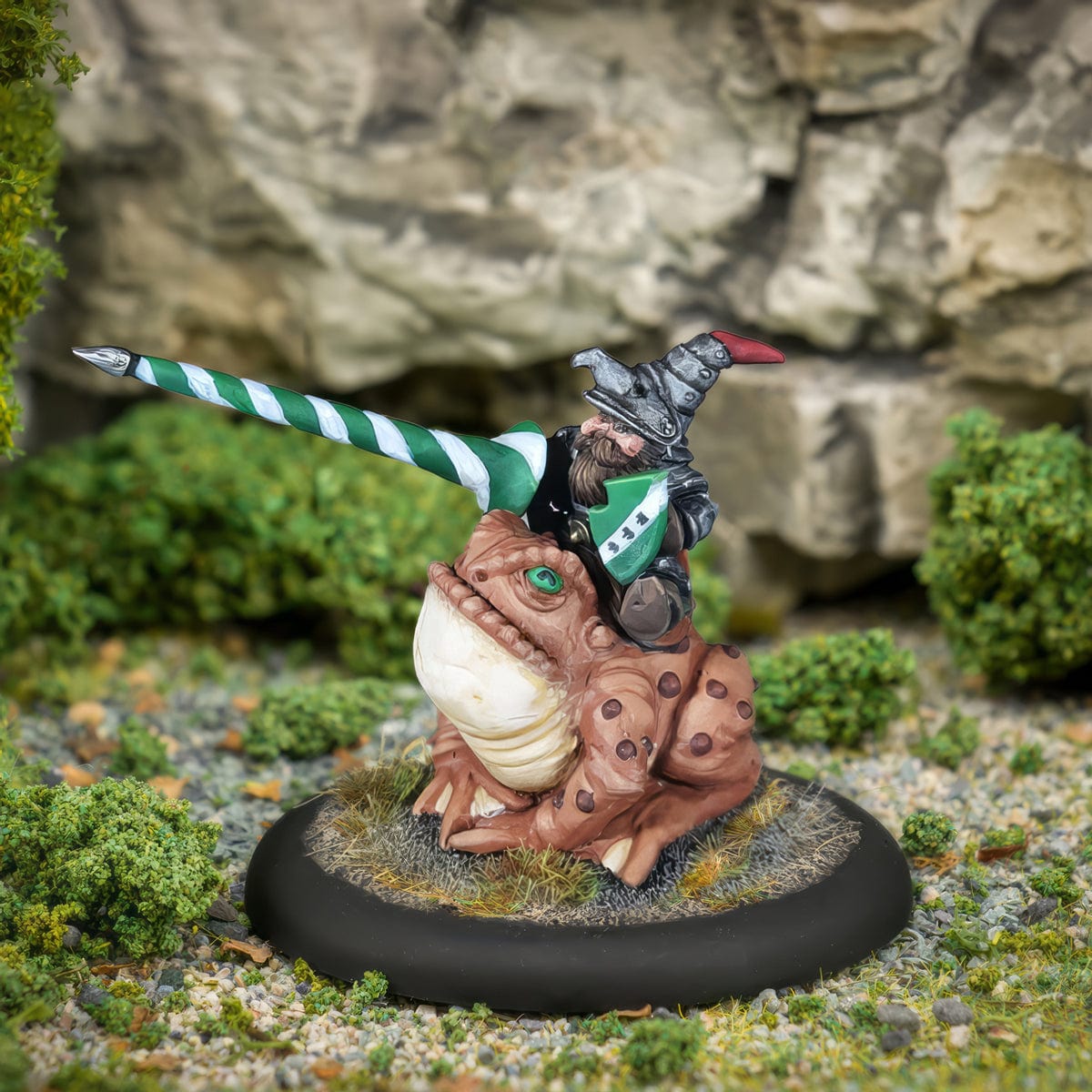 Jousting Gnome and Warty Toad Mount — Northumbrian Tin Soldier
